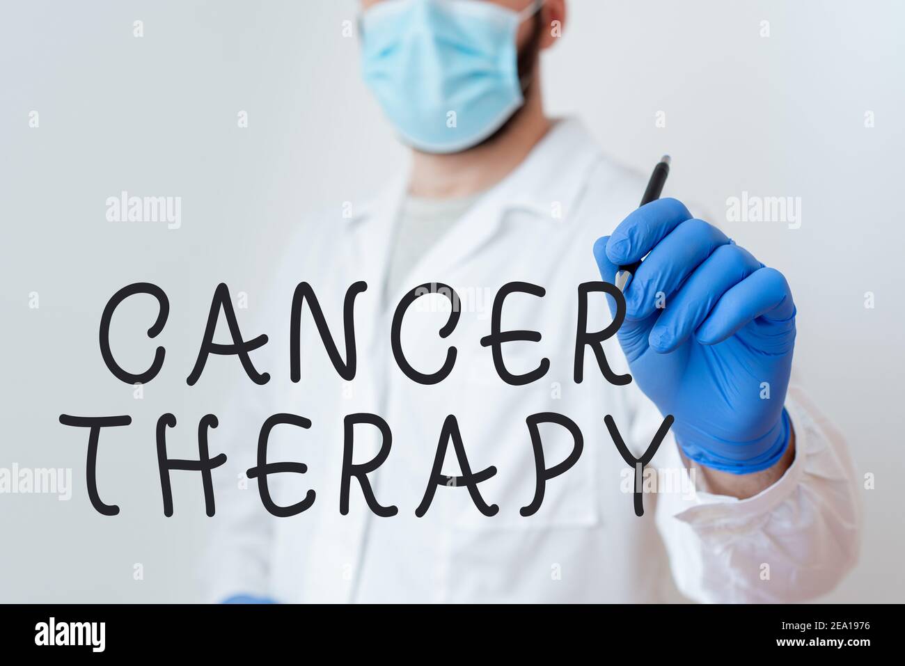 Conceptual hand writing showing Cancer Therapy. Concept meaning the ...