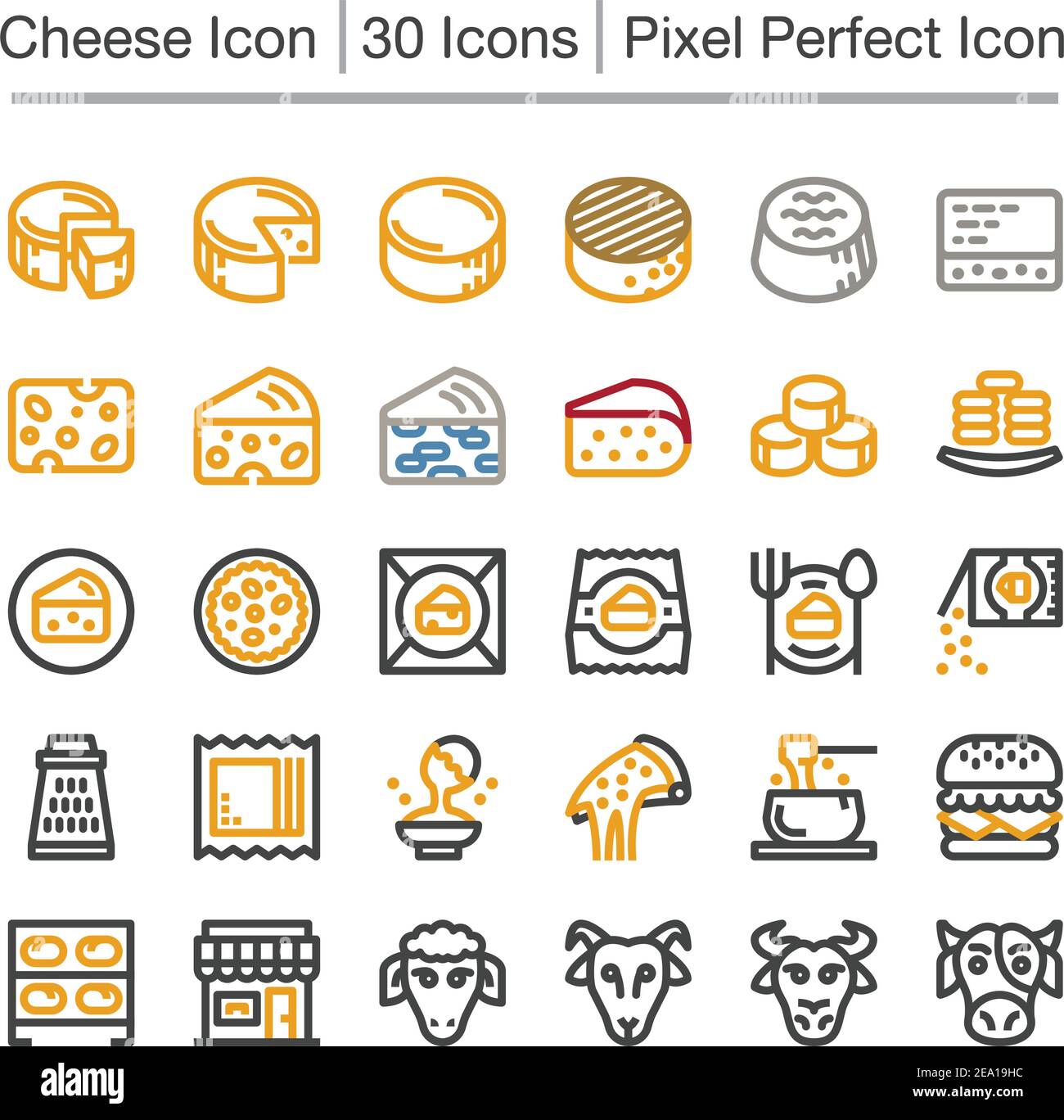 cheese line icon set Stock Vector Image & Art - Alamy
