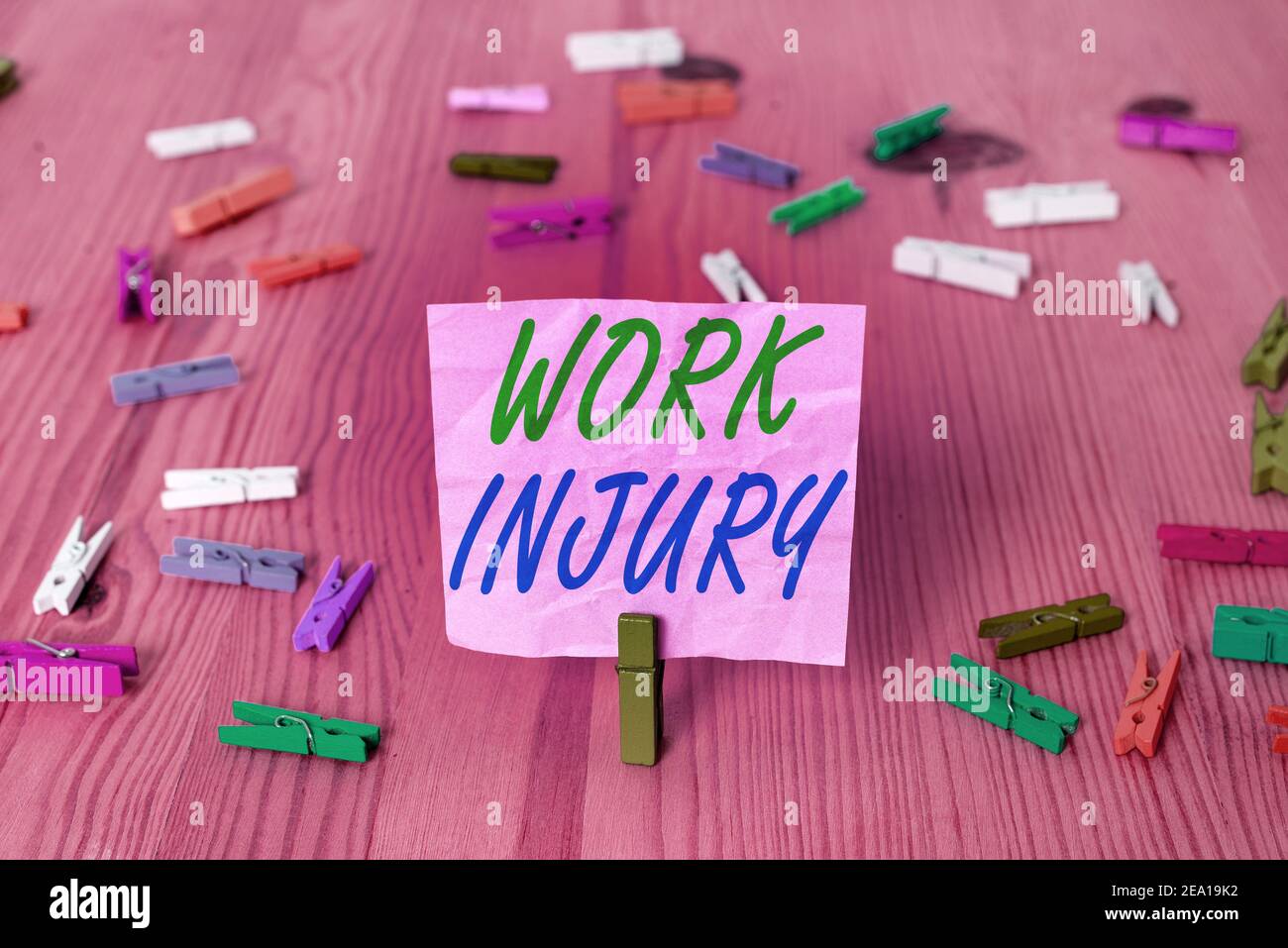 Text sign showing Work Injury. Business photo text Accident in job ...