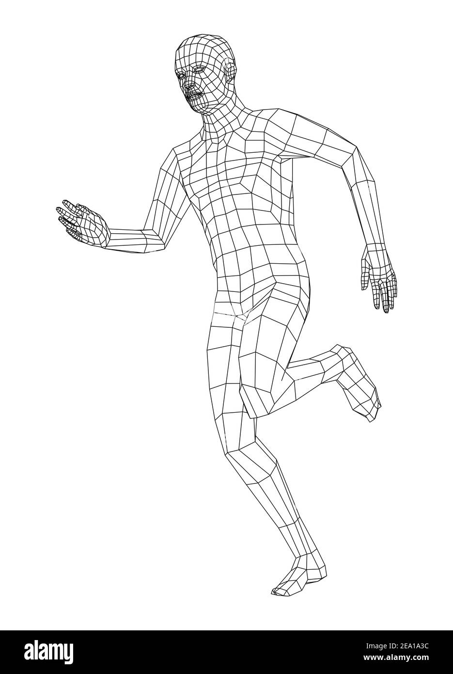 Wireframe running man. Vector Stock Vector Image & Art - Alamy