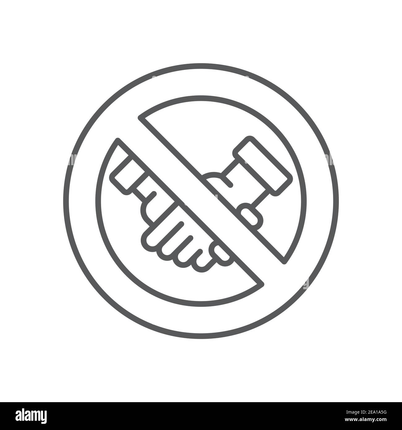 No handshake icon, color, line, outline vector sign, linear style ...