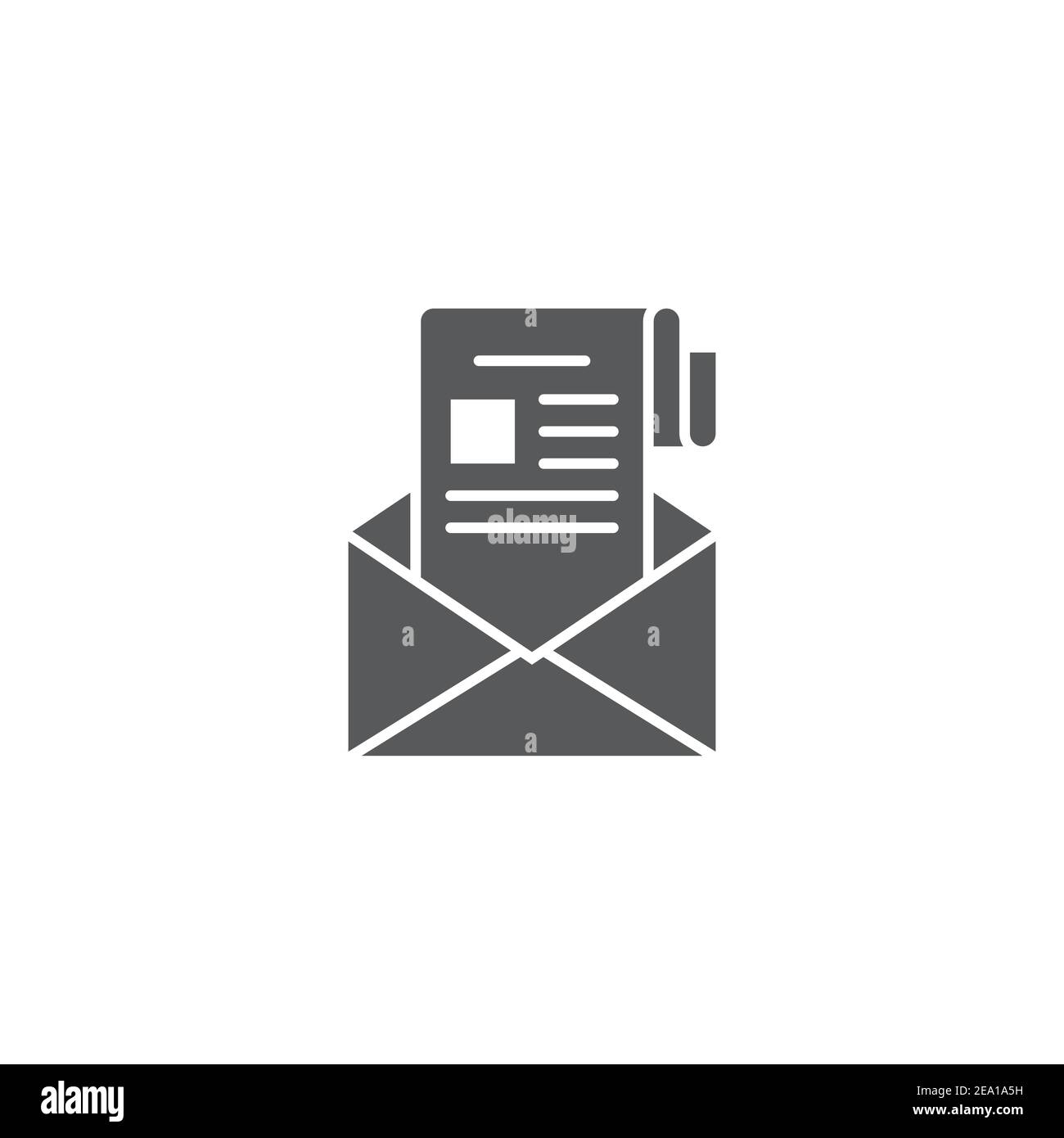 Newsletter in envelope icon, color, line, outline vector sign, linear ...