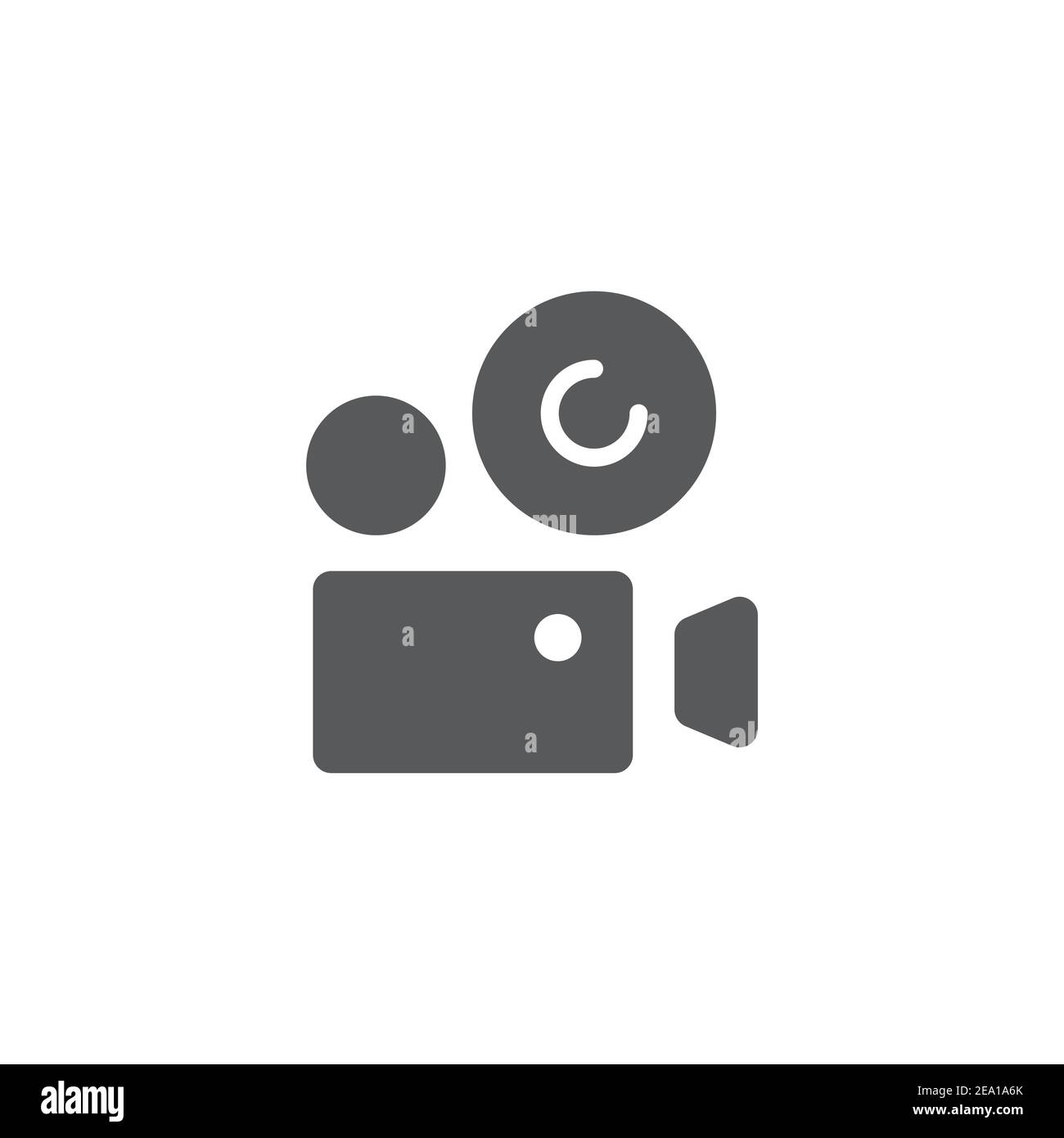Movie film camera icon, color, line, outline vector sign, linear style ...