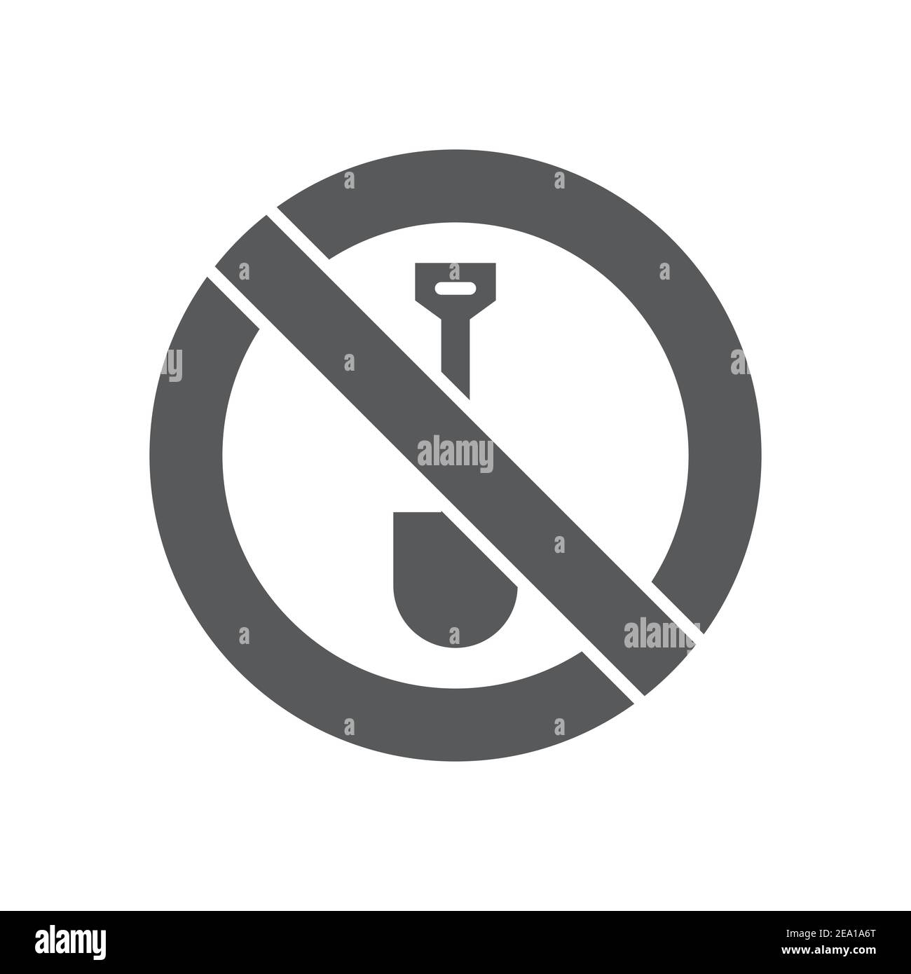 No Digging Icon Color Line Outline Vector Sign Linear Style