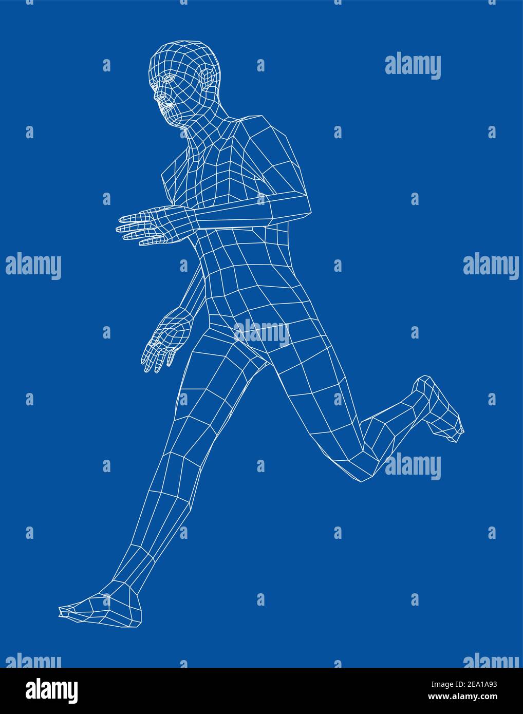 Wireframe running man. Vector Stock Vector Image & Art - Alamy