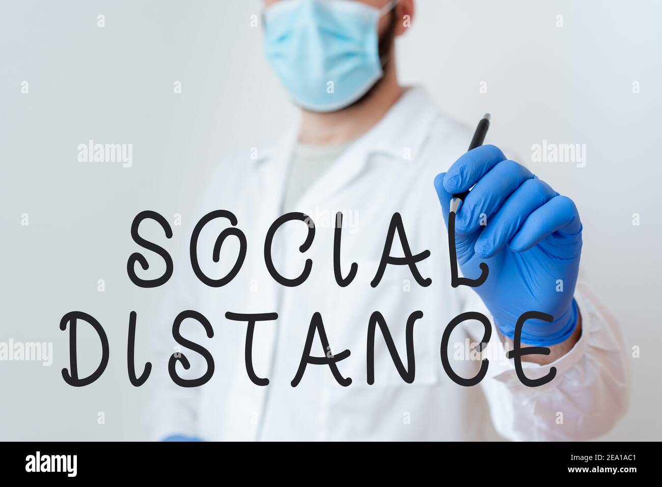 Conceptual hand writing showing Social Distance. Concept meaning ...