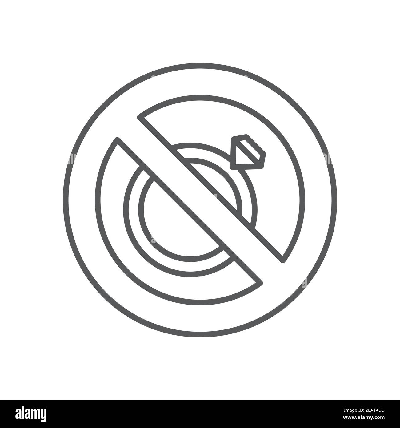 No jewelry icon, color, line, outline vector sign, linear style ...