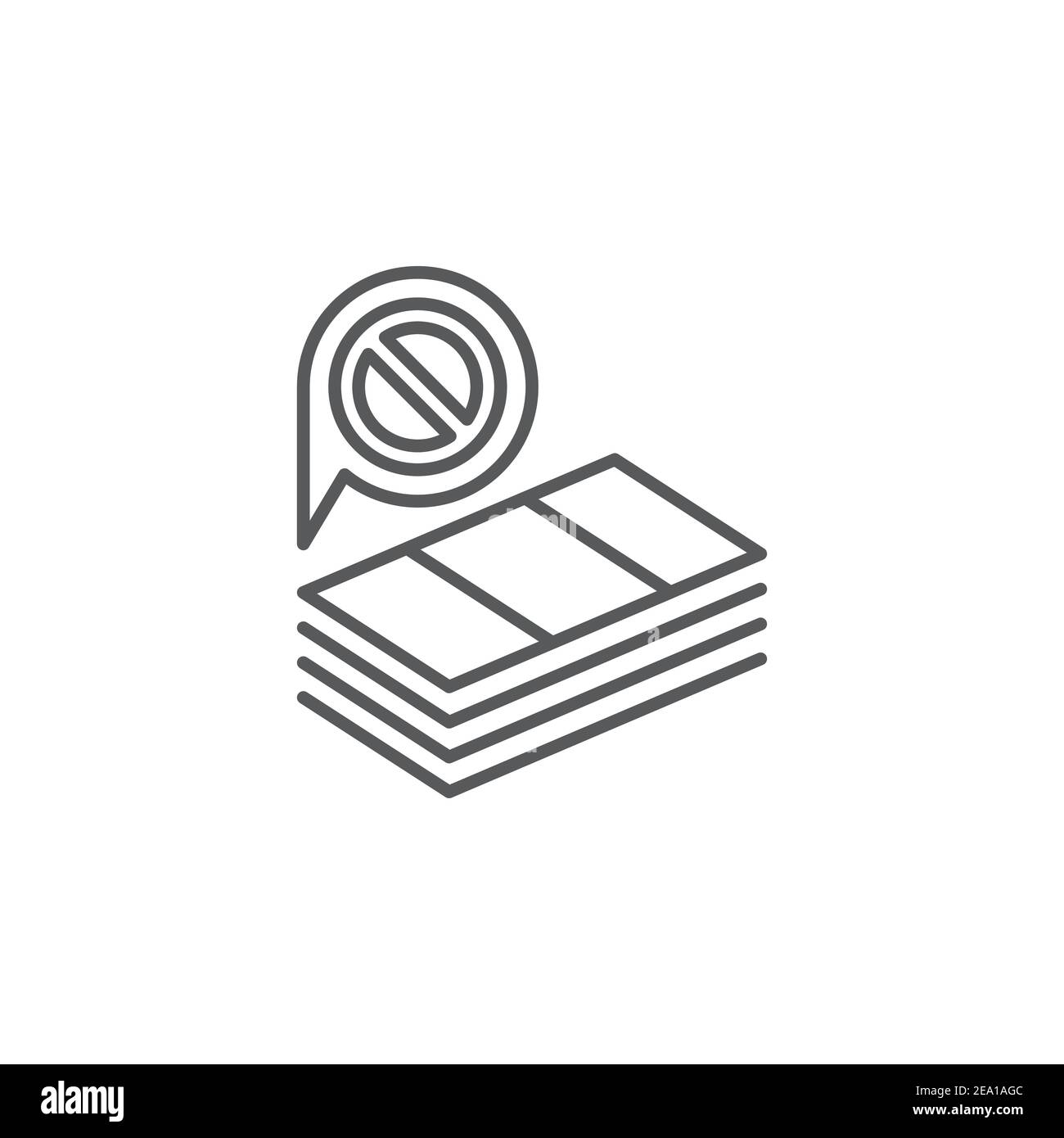 No money icon, color, line, outline vector sign, linear style pictogram ...