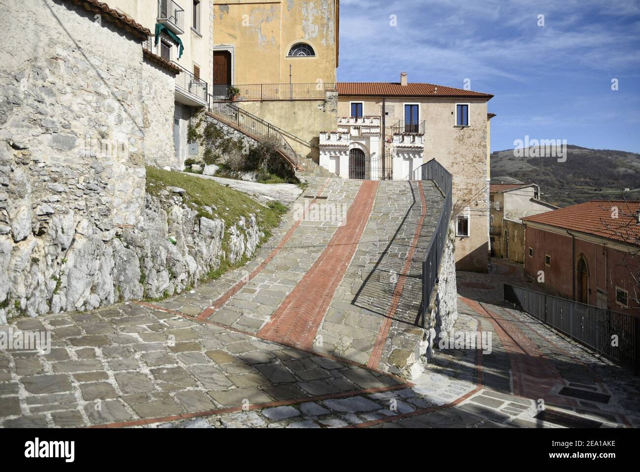 A street in Montesano sulla Marcellana, an old town in the province of ...