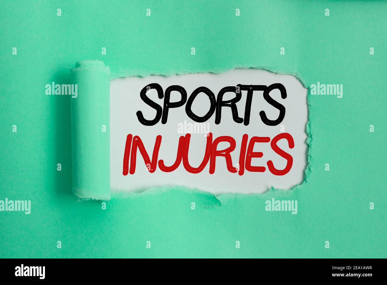 Writing note showing Sports Injuries. Business concept for injuries ...