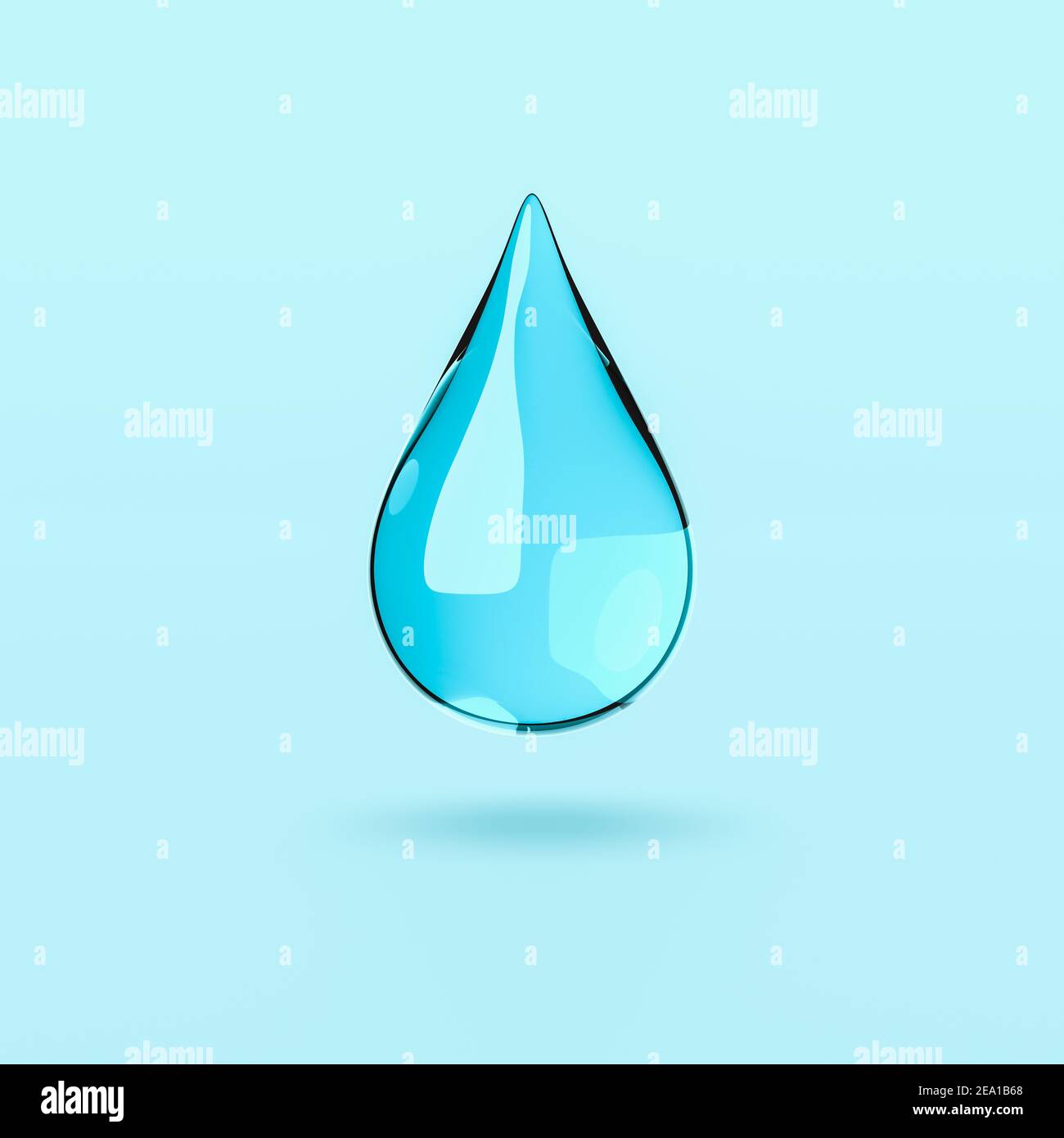 One Water Drop on Blue Background Stock Photo - Alamy