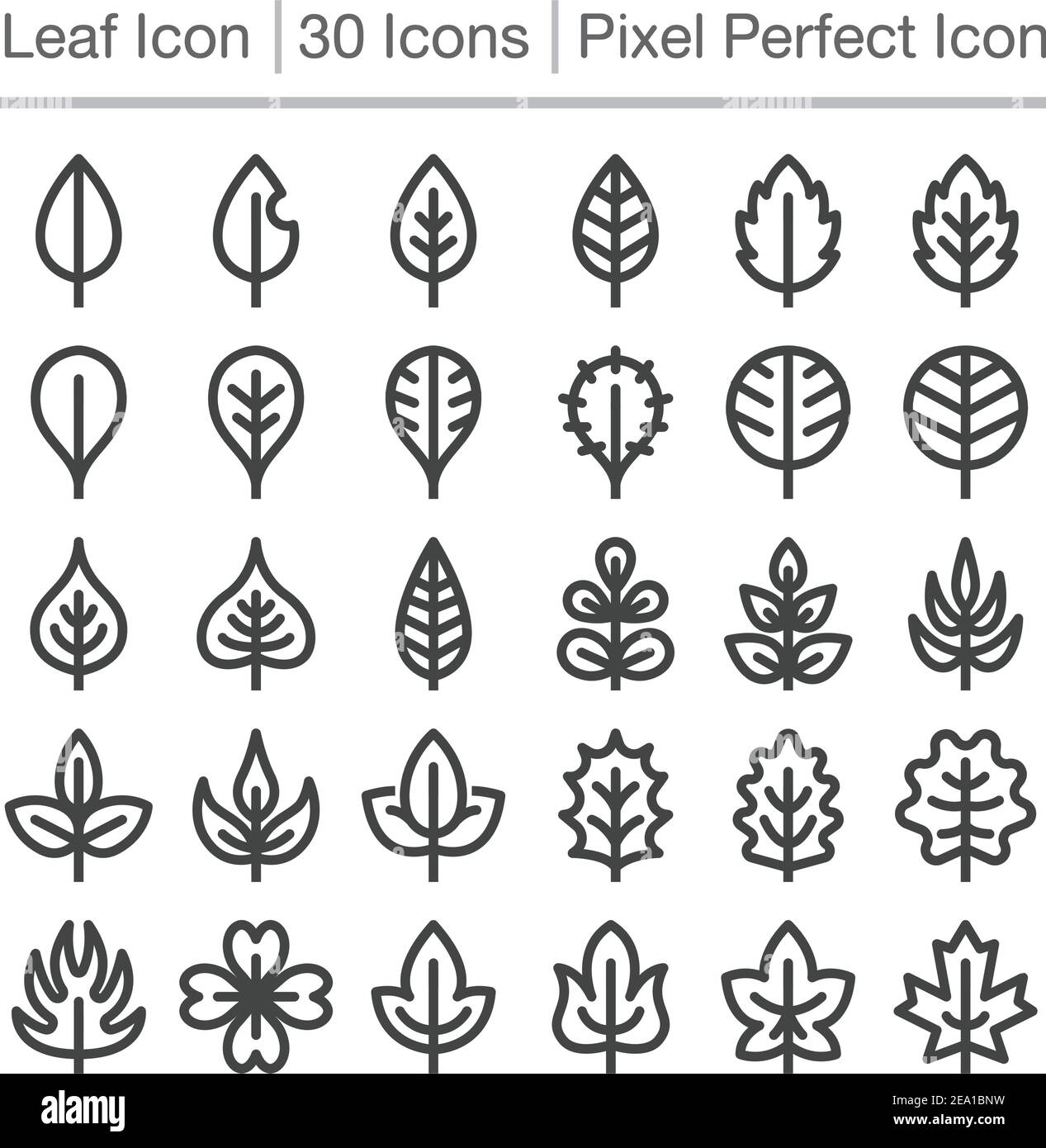 leaf line icon,editable stroke,pixel perfect icon Stock Vector Image ...
