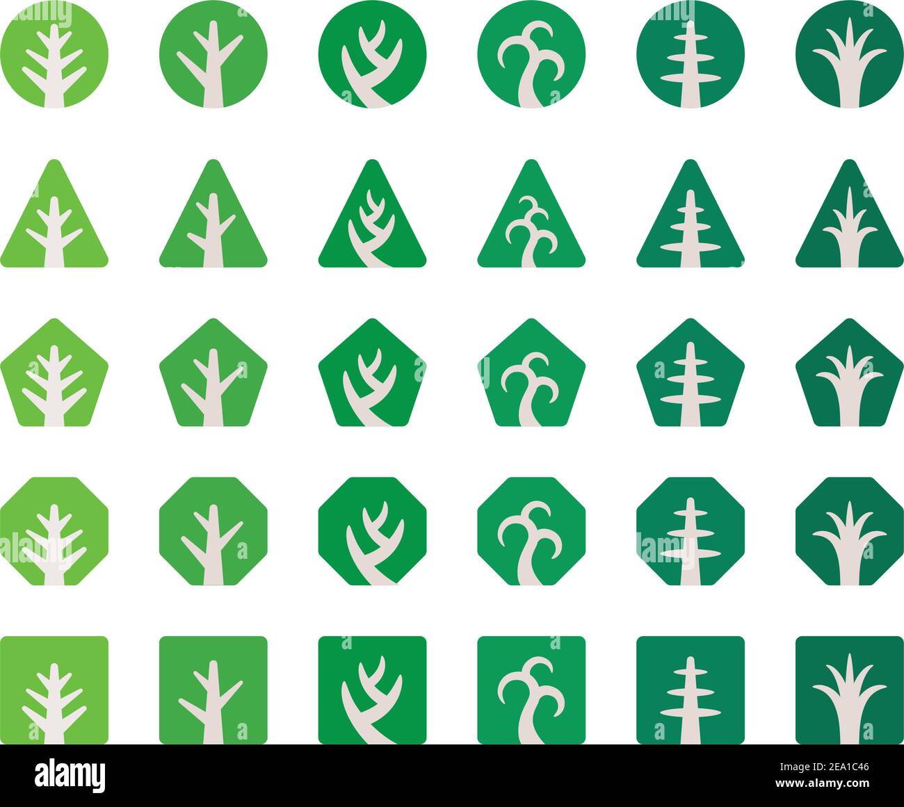 ornamental geometric tree solid icon set Stock Vector Image & Art - Alamy