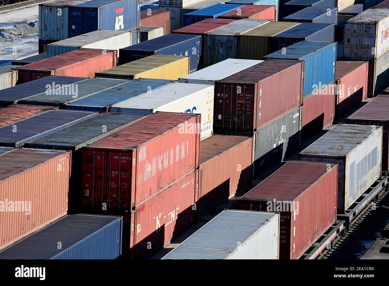 Horgos. 6th Feb, 2021. Containers are seen at the Horgos Port in ...