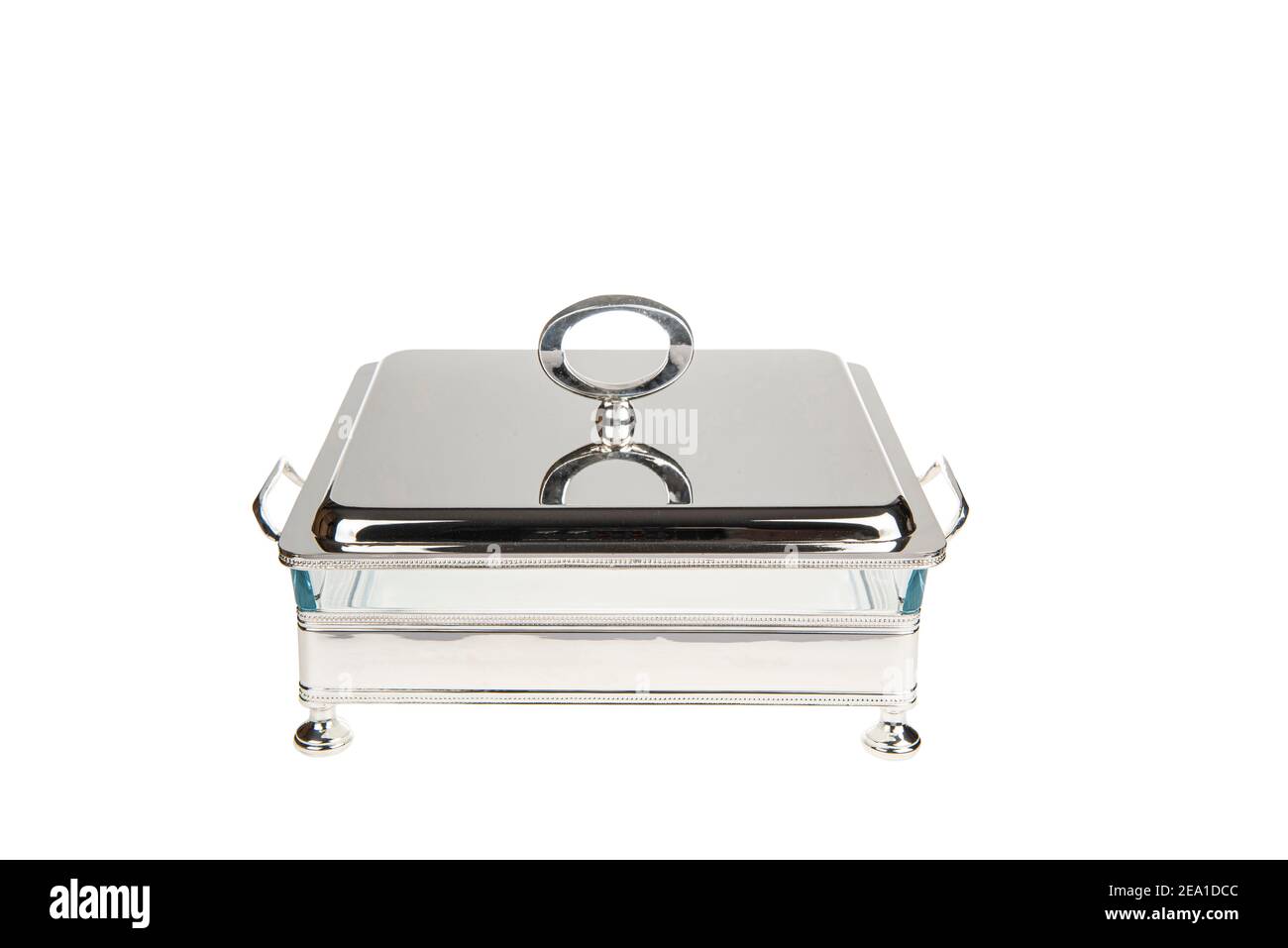 stainless metal meal server tray isolated Stock Photo - Alamy