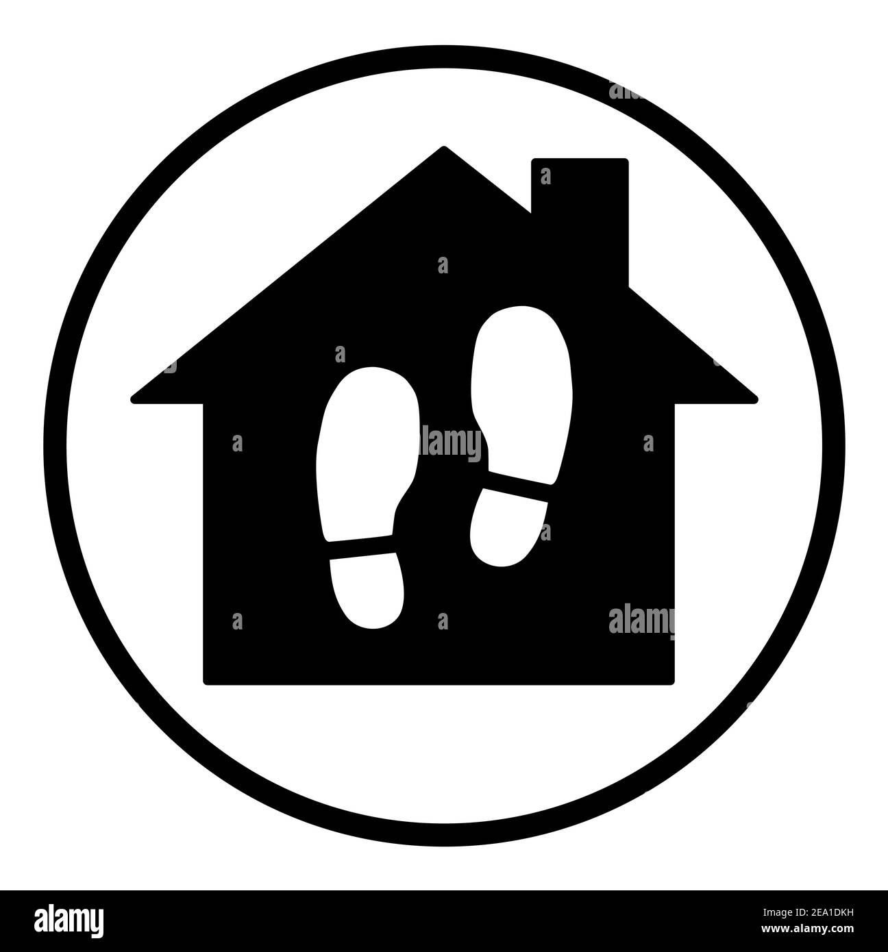 Stay home icon, house symbol, quarantine covid virus vector ...