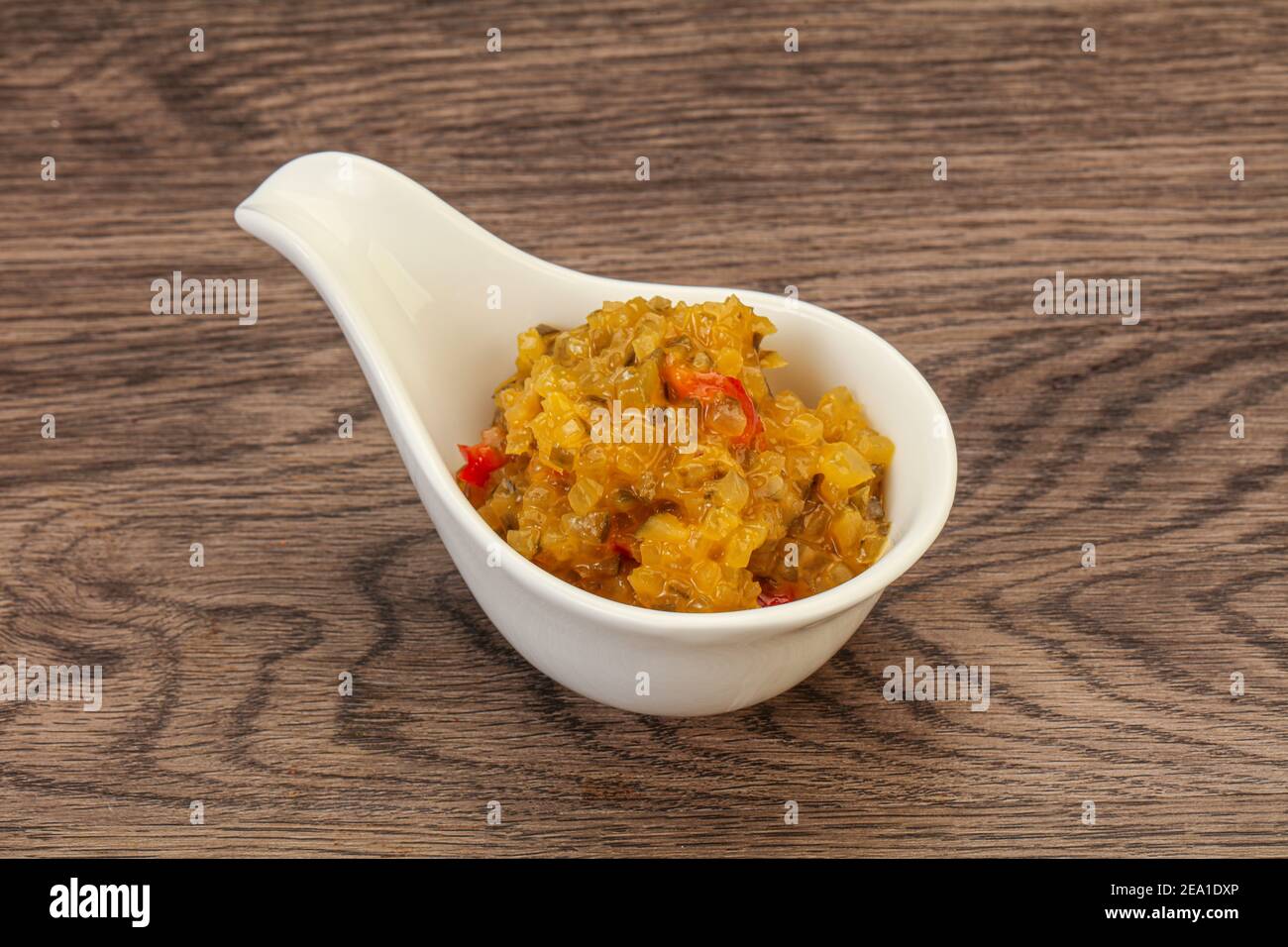 Relish sauce with cucumbers and mustard seeds Stock Photo - Alamy