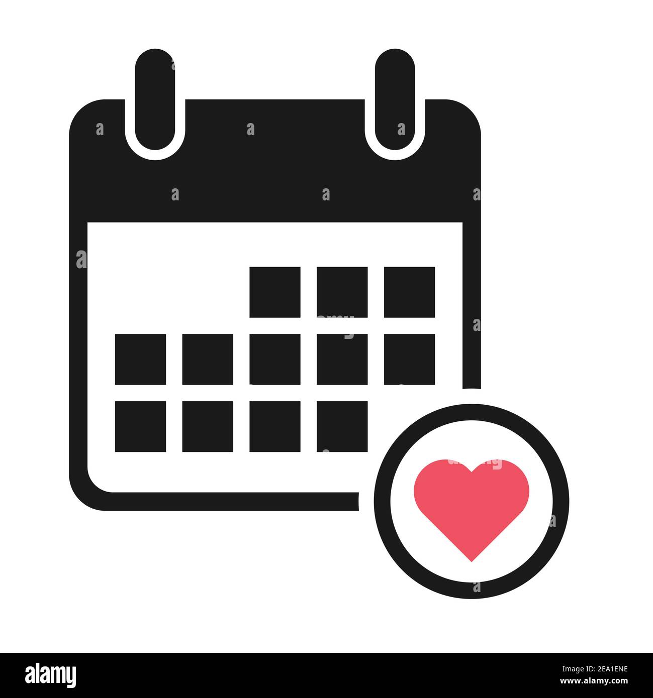 Calendar icon favorite, date event symbol isolated on white background ...