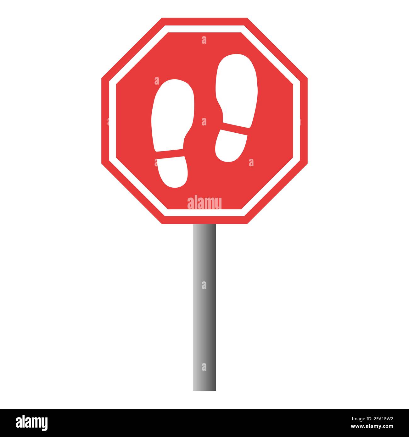 No shoes sign isolated on white background. Warning vector symbol ...
