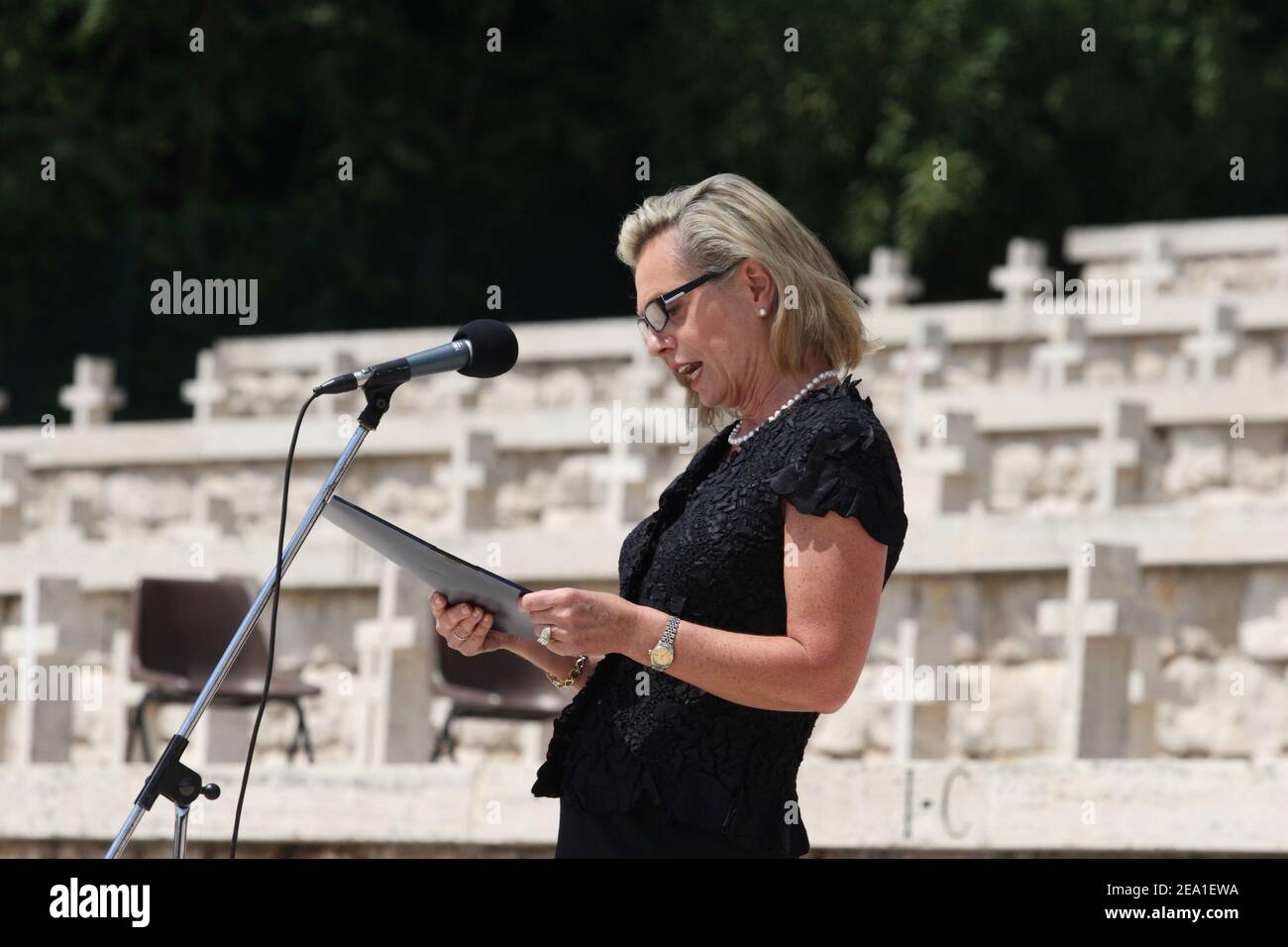 Cassino, Italy - May 21, 2011: Anna Maria Anders attends the ceremony ...
