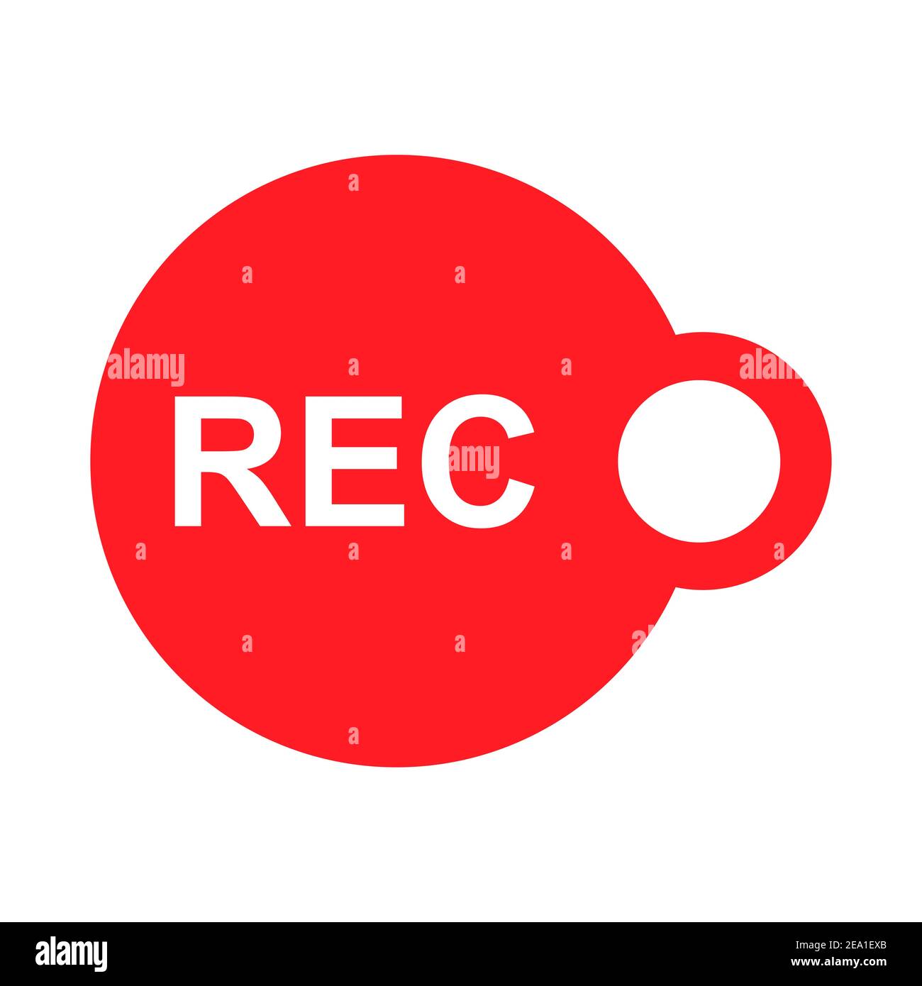 Recording sign button, red app panel, rec, vector symbol isolated on ...