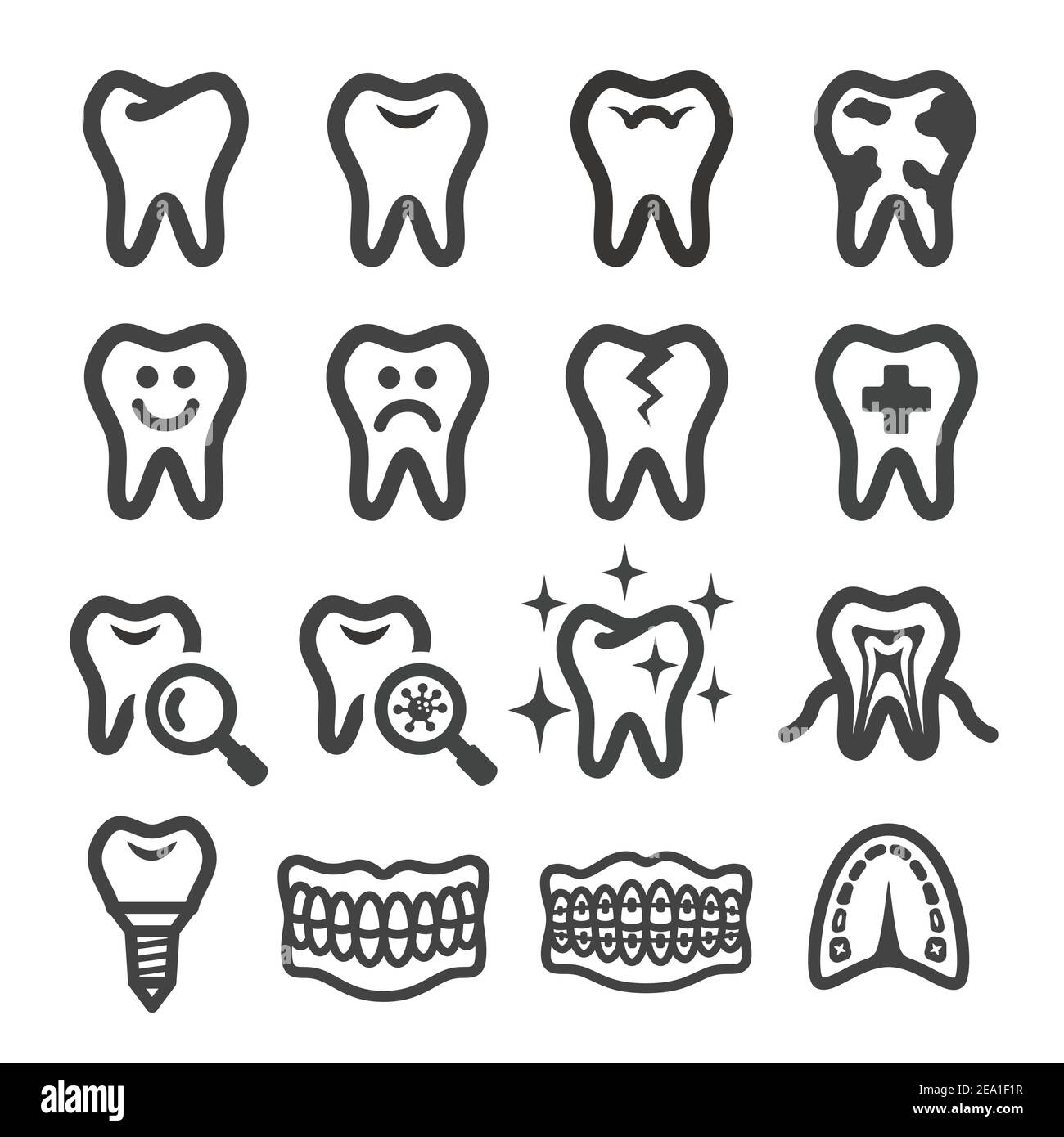 Tooth teeth line icon Stock Vector Images - Alamy