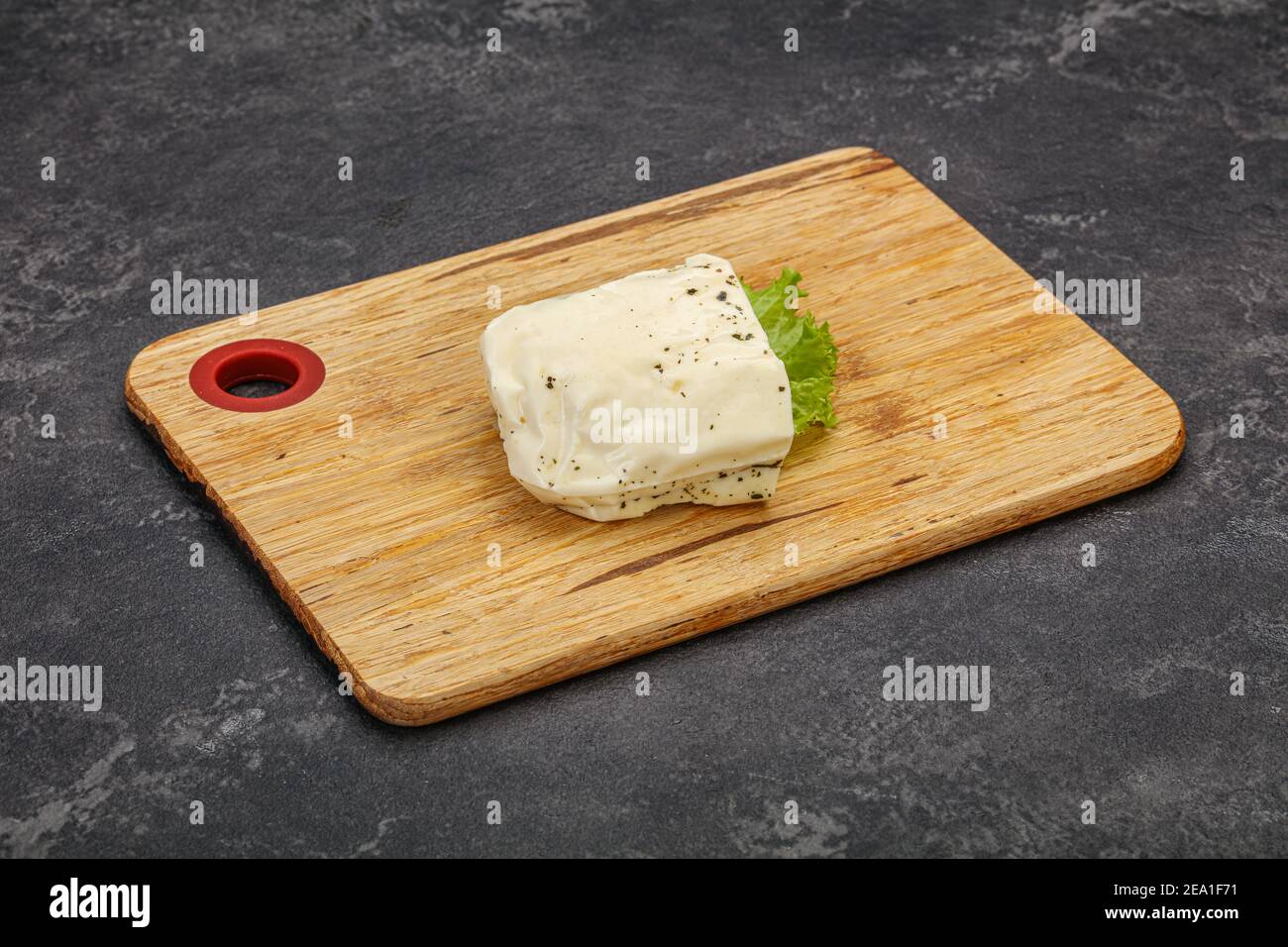 Greek Halloumi cheese with mint for grill Stock Photo - Alamy