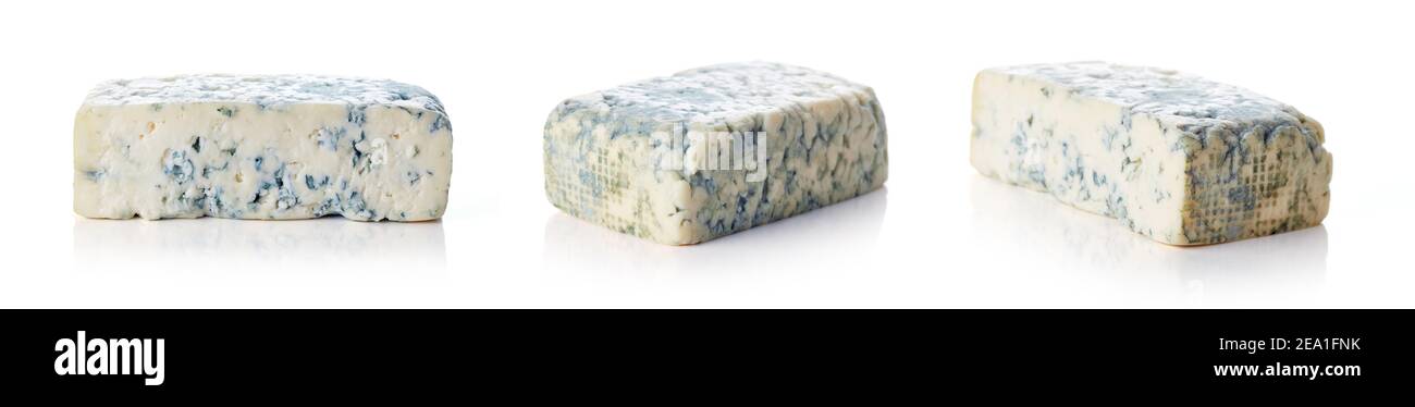 Blue cheese isolated on white background Stock Photo - Alamy