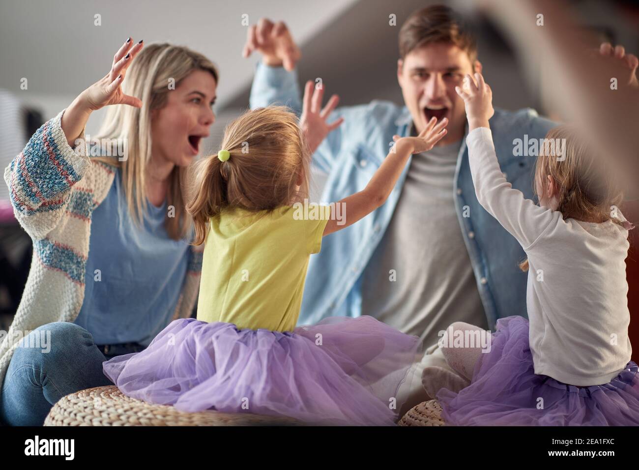 Kids imitating parents hi-res stock photography and images - Alamy
