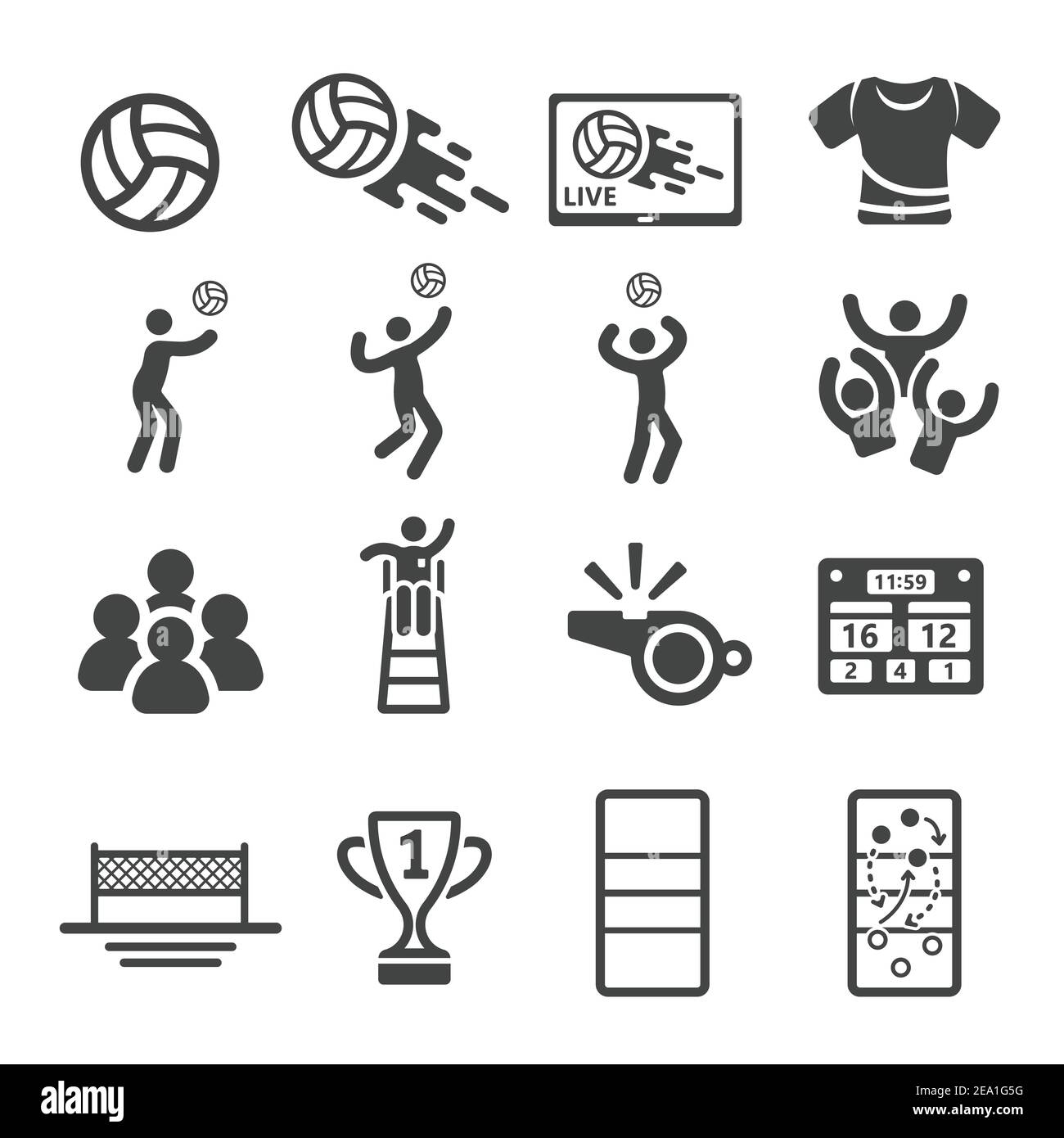 Volleyball court icon vector Black and White Stock Photos & Images - Alamy