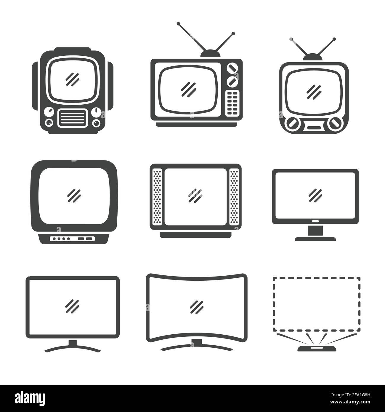 Watching an old television Stock Vector Images - Alamy
