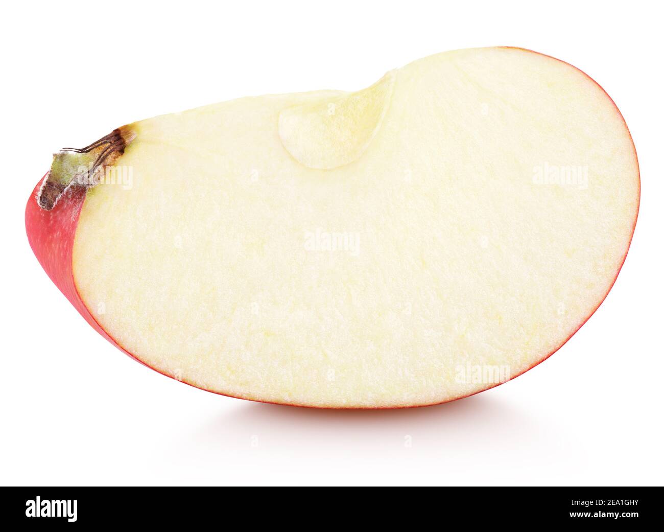 Wedge of red apple fruit without seed isolated on white background. Red ...