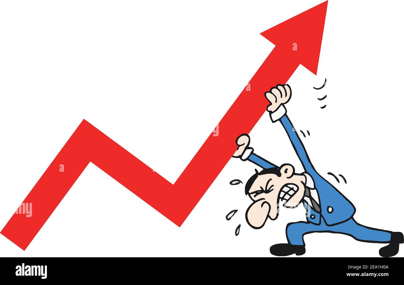 businessman lifts chart arrow Stock Vector Image & Art - Alamy