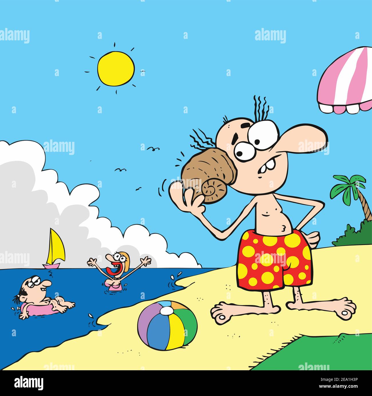 Sound sea on beach Stock Vector Images - Alamy