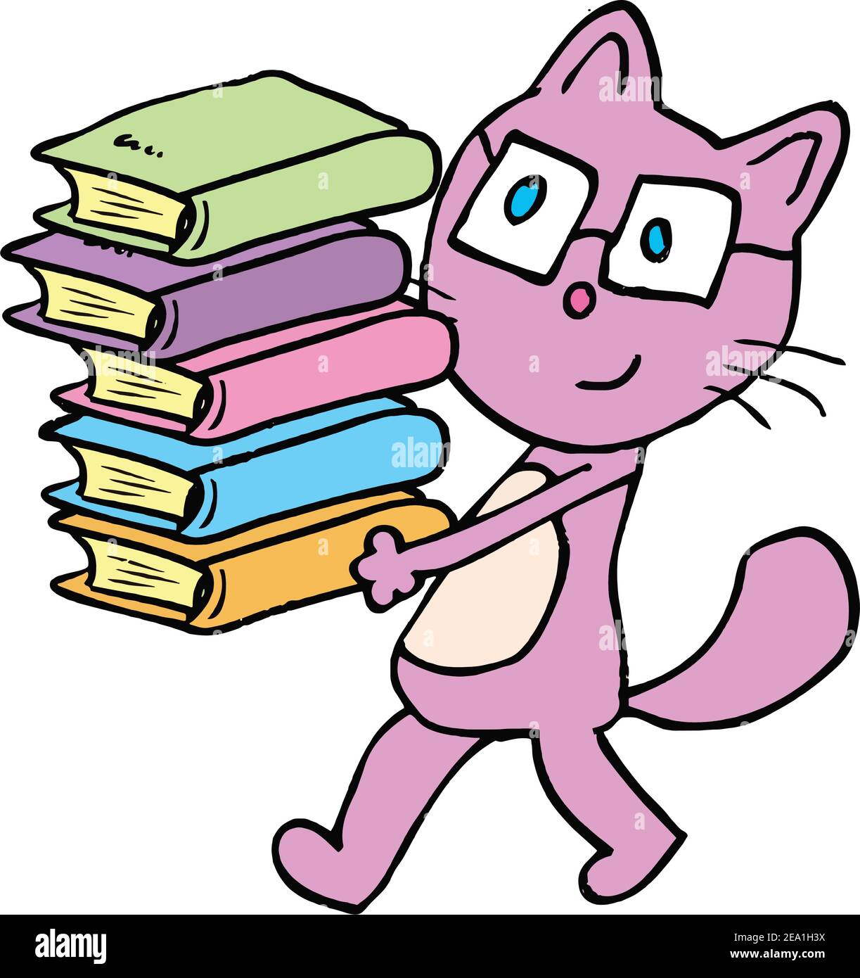 cat is carrying a book Stock Vector Image & Art - Alamy