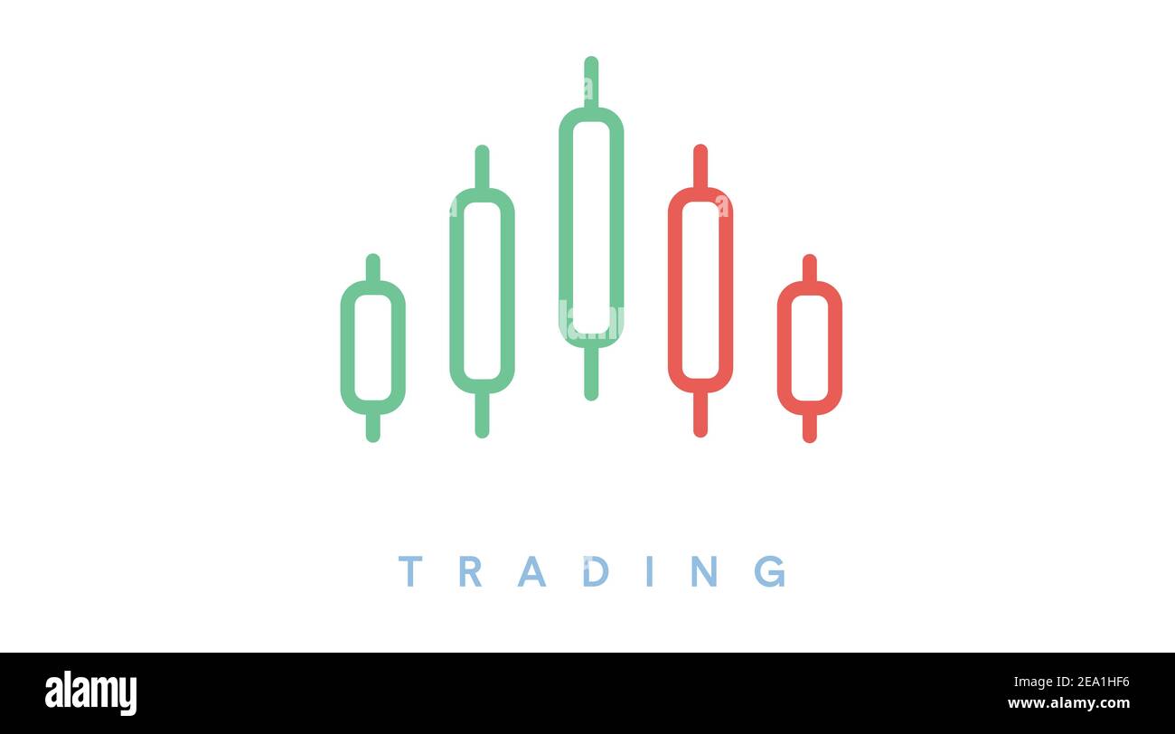 Vector Isolated Trading Icon or Illustration, with Candles or ...