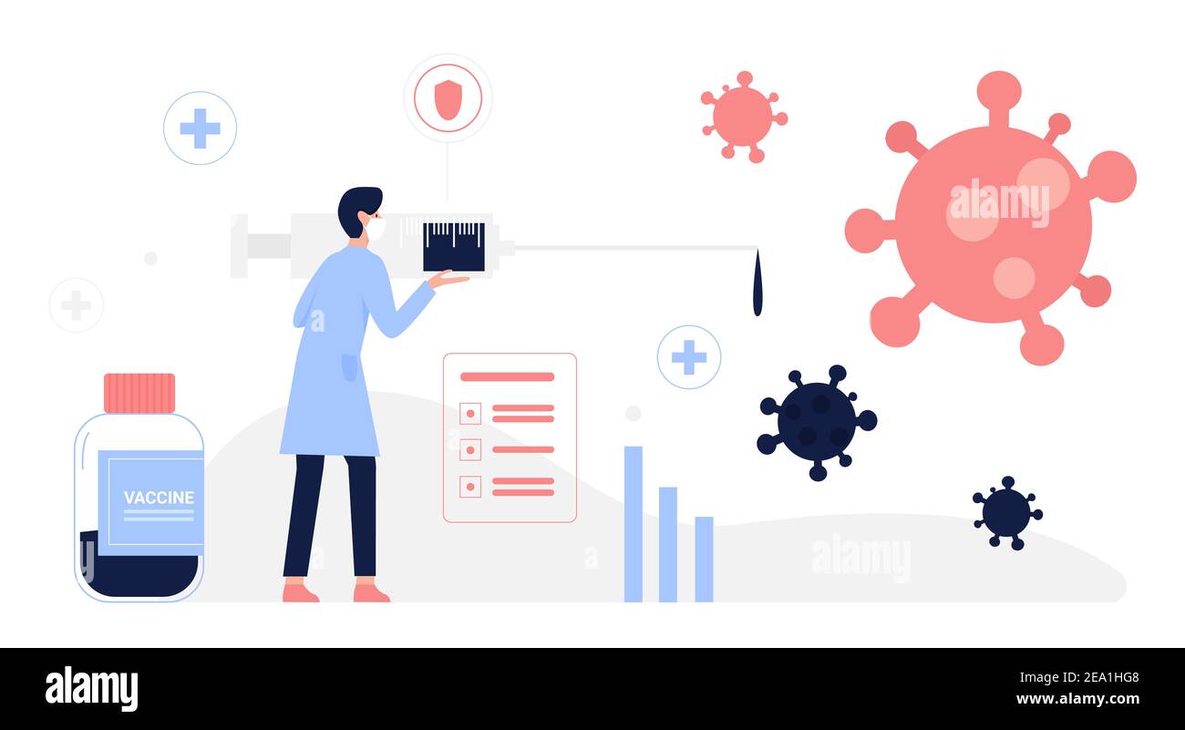 Doctor syringe vaccinating patient Stock Vector Images - Alamy