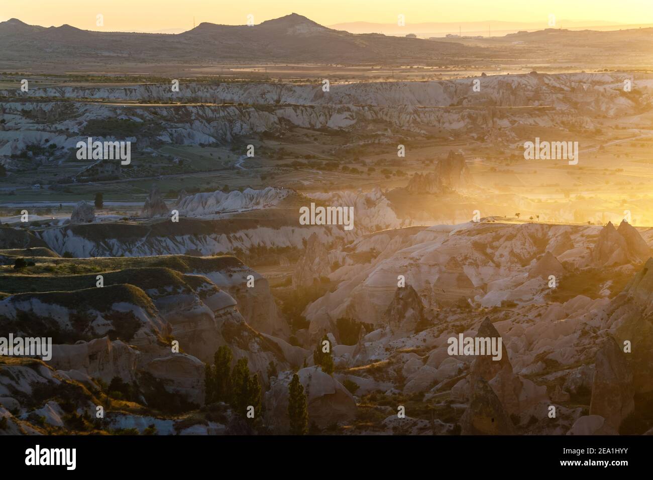 Beautiful landscape of Red Rose valley during sunset. Cappadocia ...