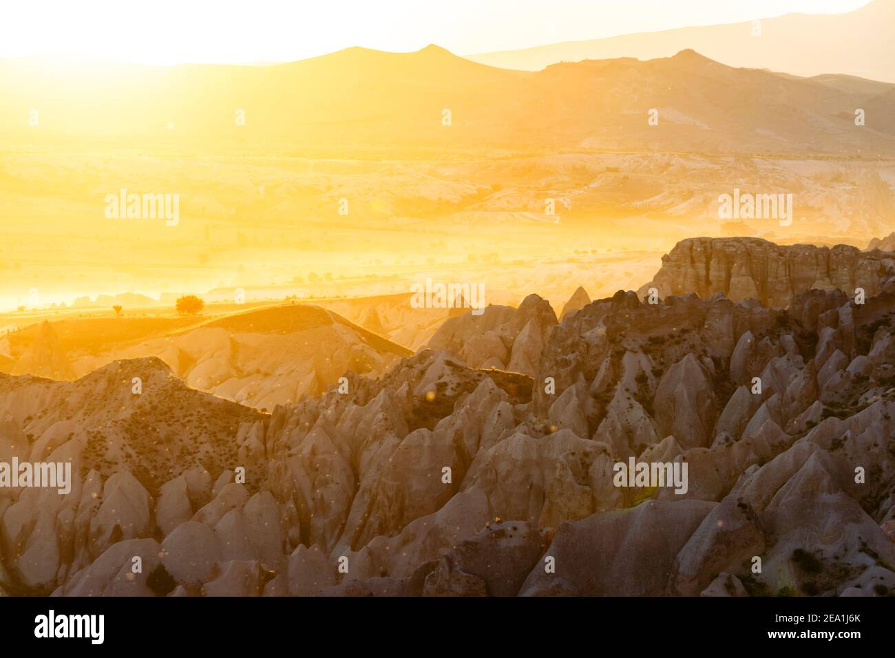 Beautiful landscape of Red Rose valley during sunset. Cappadocia ...
