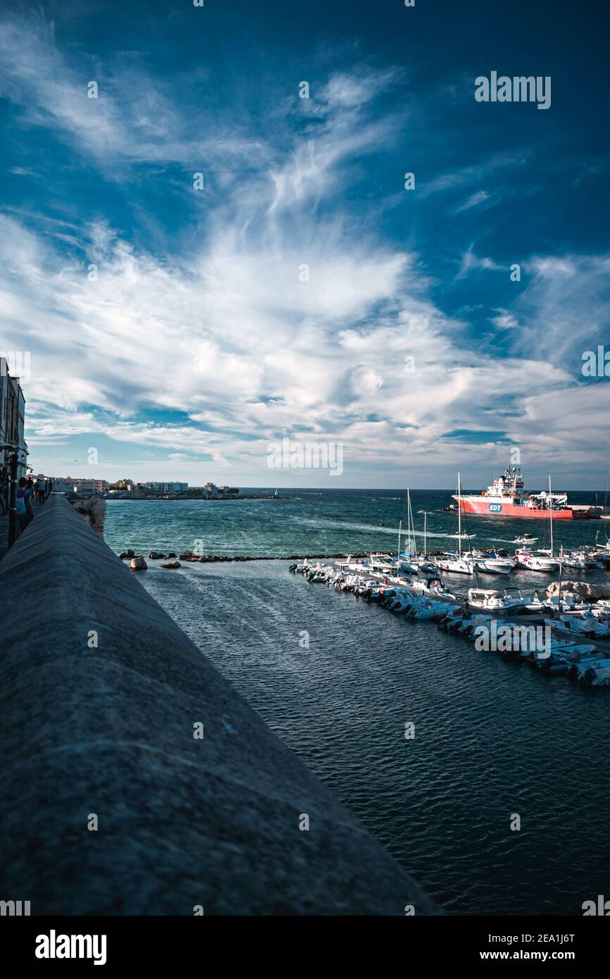 fantastic view on the otranto port and sea Stock Photo - Alamy