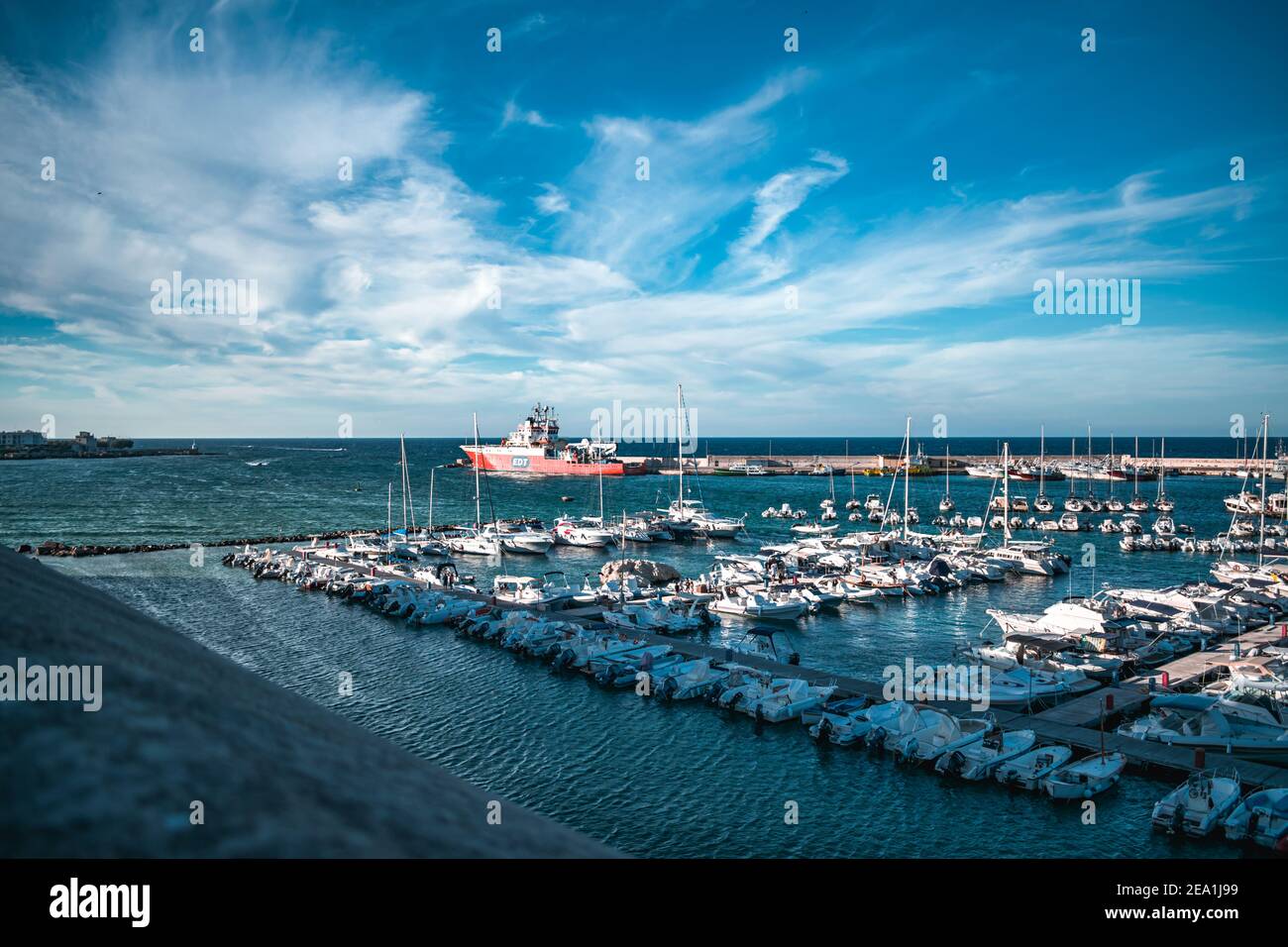 fantastic view on the otranto port and sea Stock Photo - Alamy