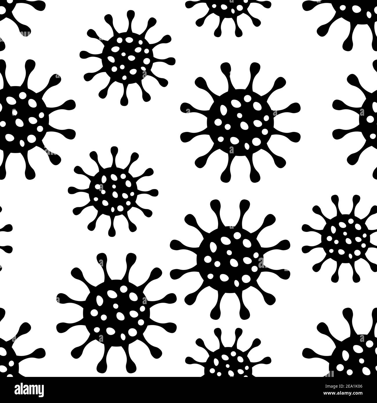 Medical seamless pattern with bacteria on white background. Stop COVID ...