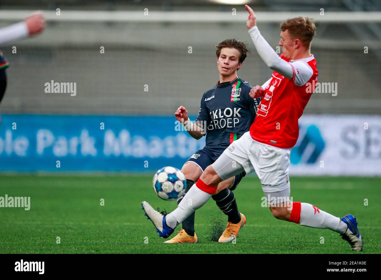 MAASTRICHT, NETHERLANDS - FEBRUARY 6: Dirk Proper of NEC, Sven Blummel ...