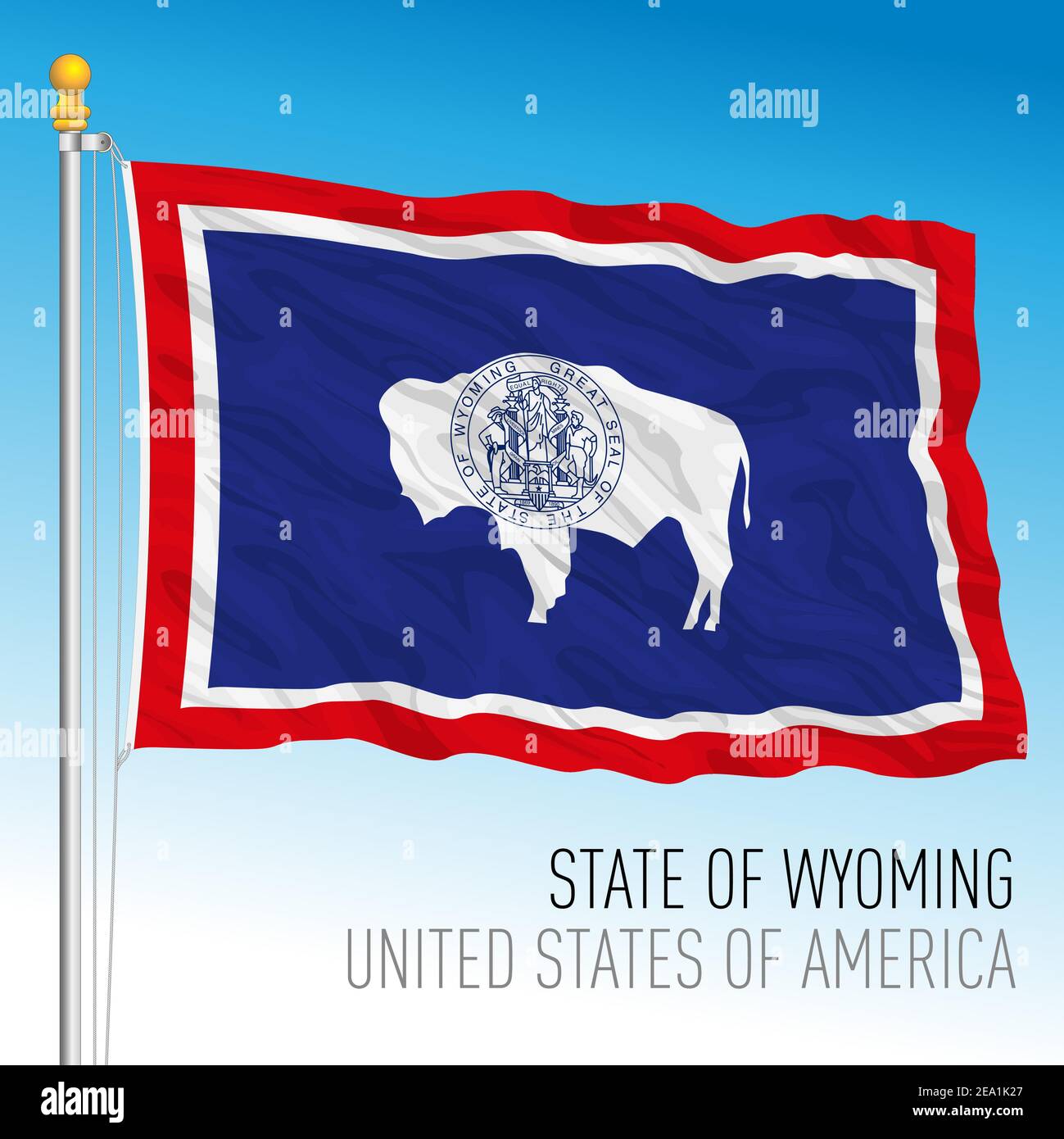 Wyoming federal state flag, United States, vector illustration Stock ...