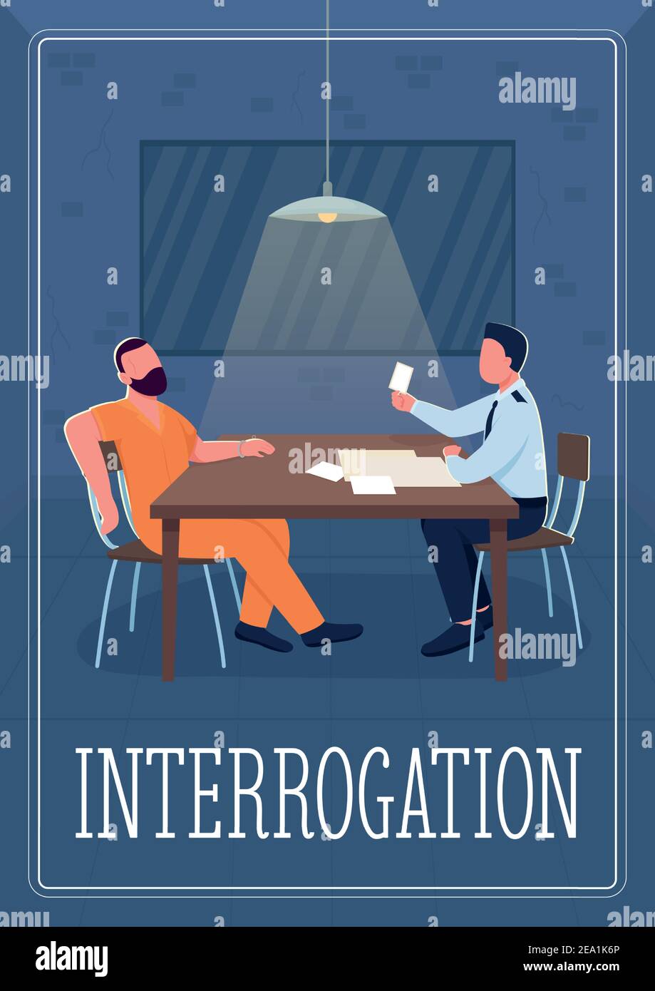 Interrogation poster flat vector template Stock Vector Image & Art - Alamy
