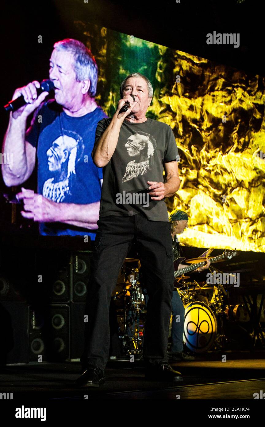 Ian Gillan of Deep Purple performs live on stage at the O2 Arena ...