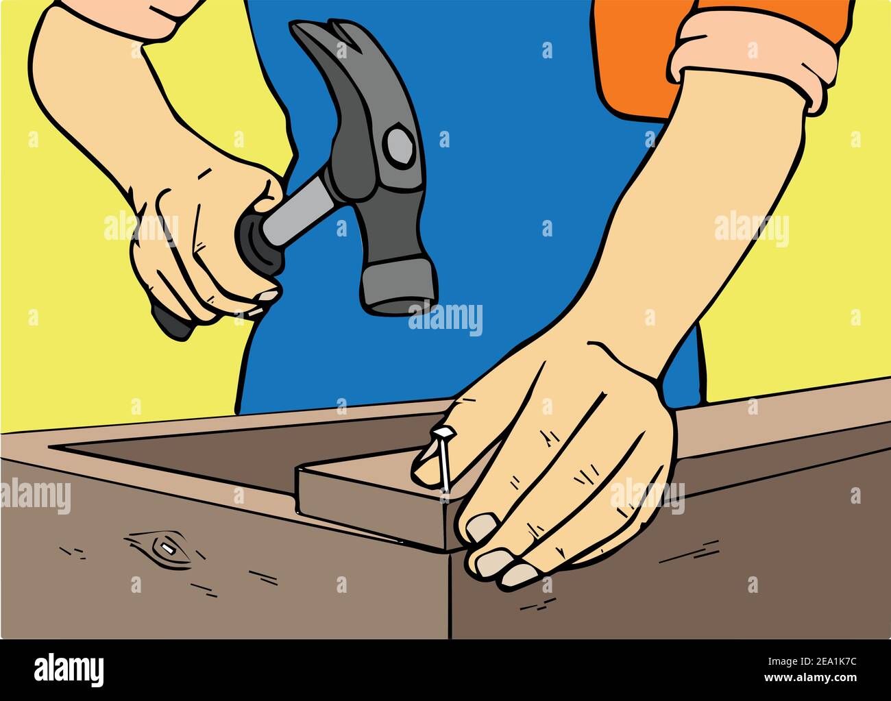 Man driving nail Stock Vector Images - Alamy