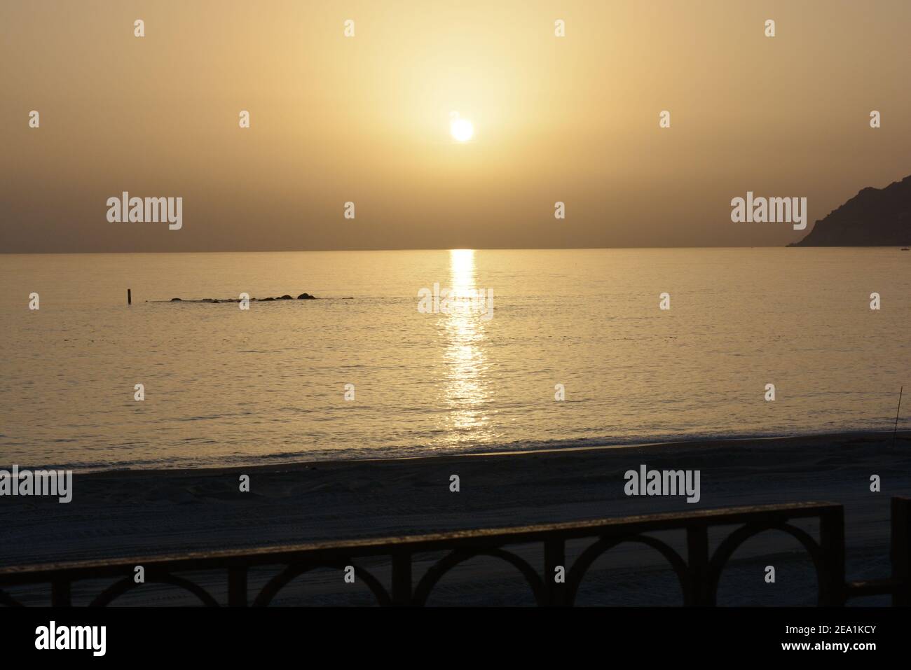 Italy : Sea sunset landscape in Salerno,January 20,2021 Stock Photo - Alamy