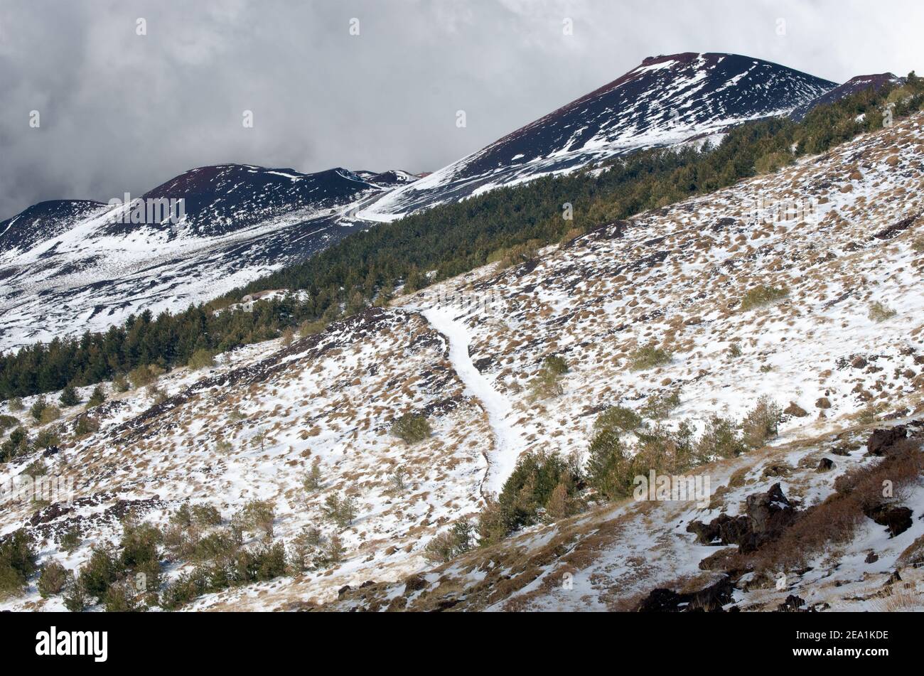 Silvestri Craters (2000 m.) and snowy path "Schiena dell'Asino" to ...