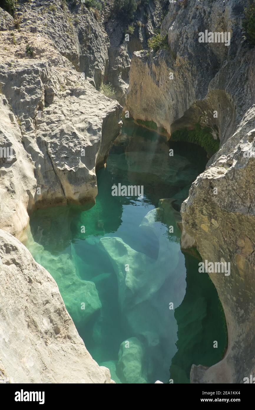 beautiful natural pools, along the Alcanadre river in Fuente de Tamara ...